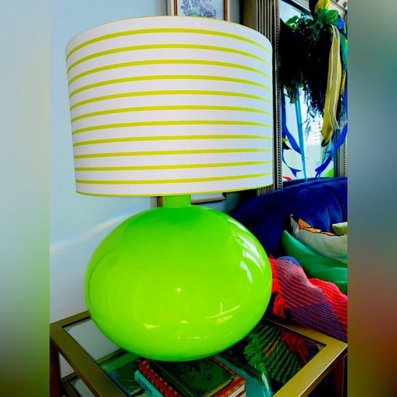 Ikea Other Fabulous Lime Green Glass Lamps Big Retro Flair Poshmark